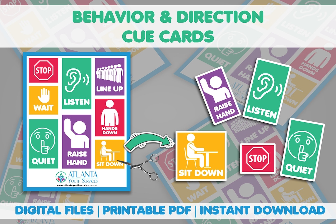 Printable Behavior Cue Cards for Toddlers | Autism-friendly Visual ...