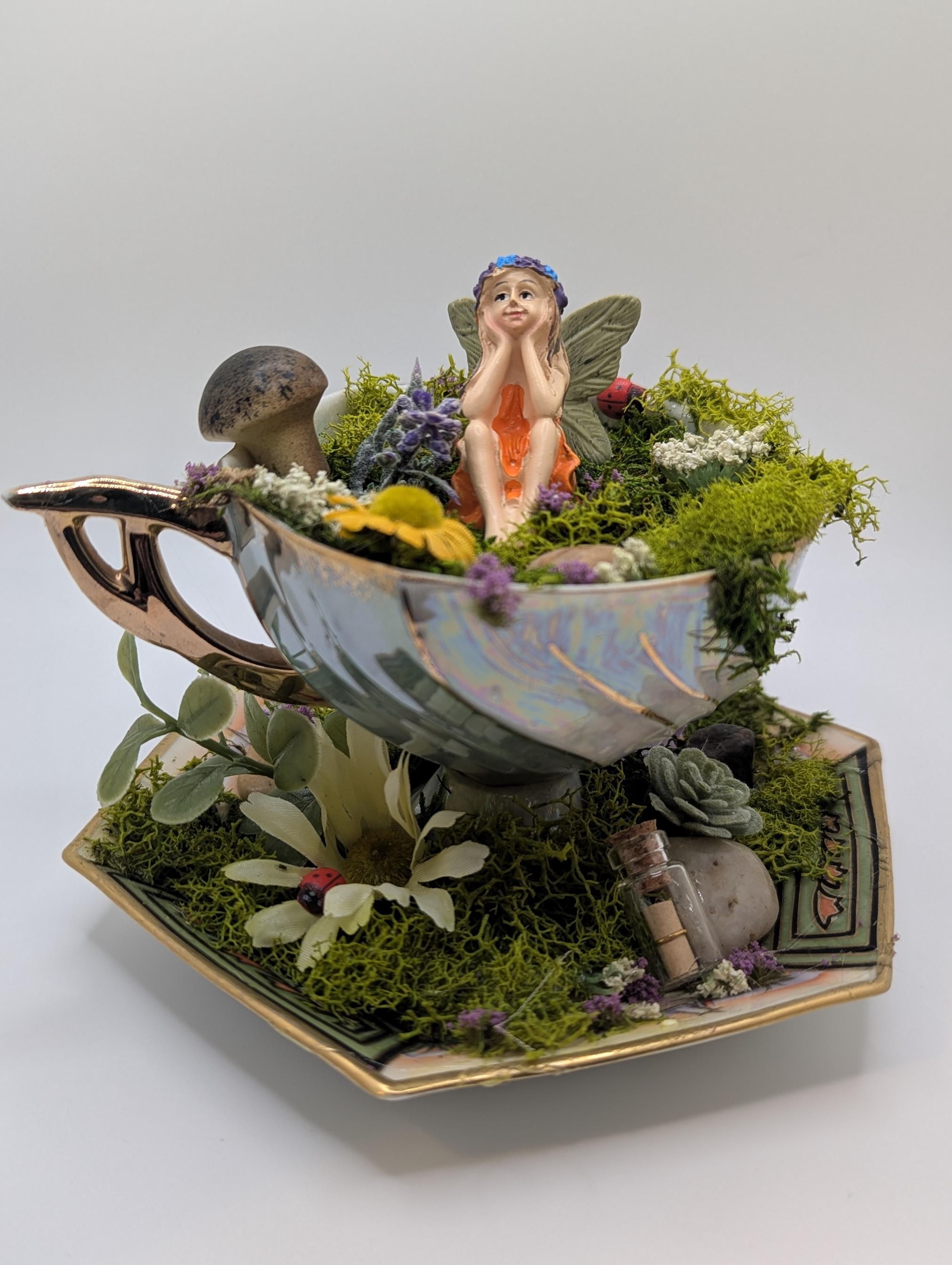 Handmade Tea Cup Fairy Garden - Etsy