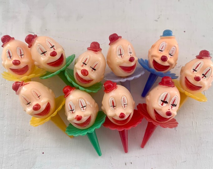 Vintage Circus Party Clown Cake Toppers - Etsy