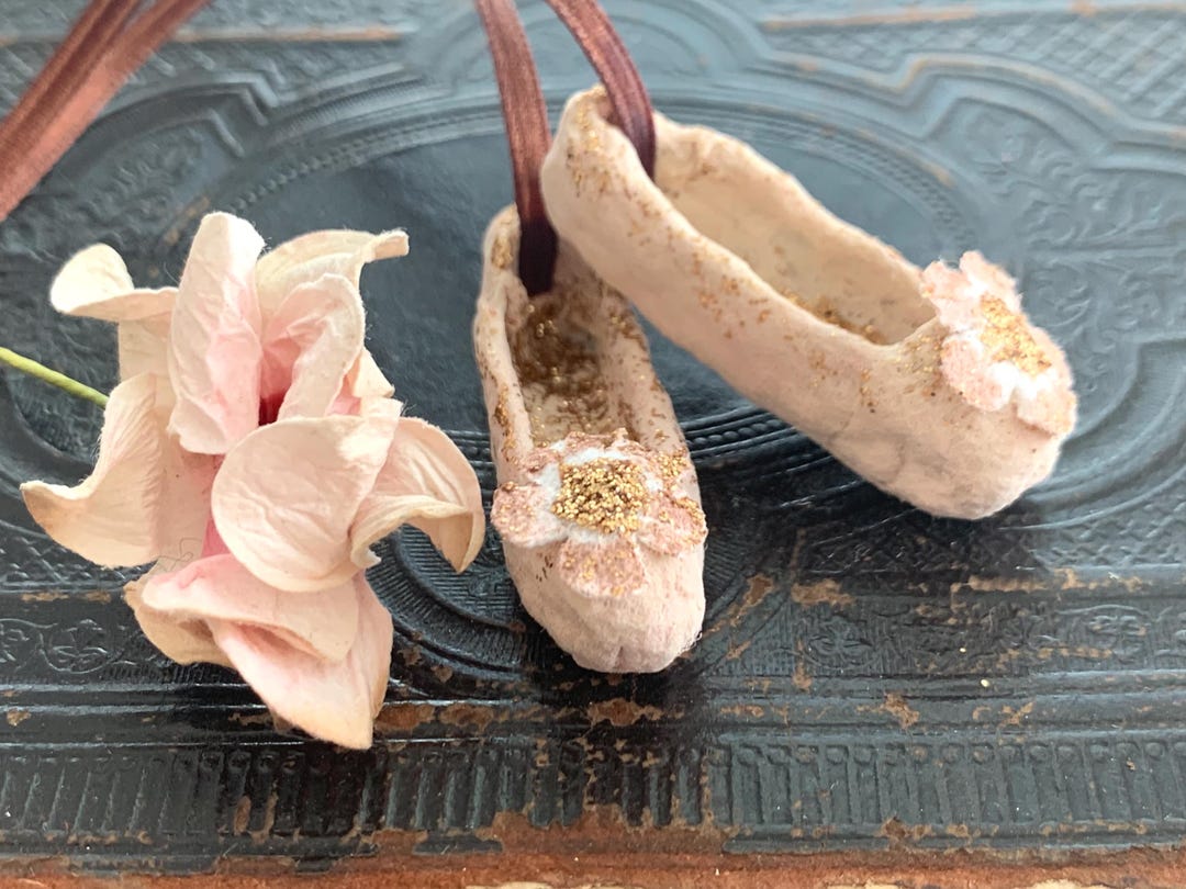 Handmade Pink Paper Mache Ballet Slippers - Etsy