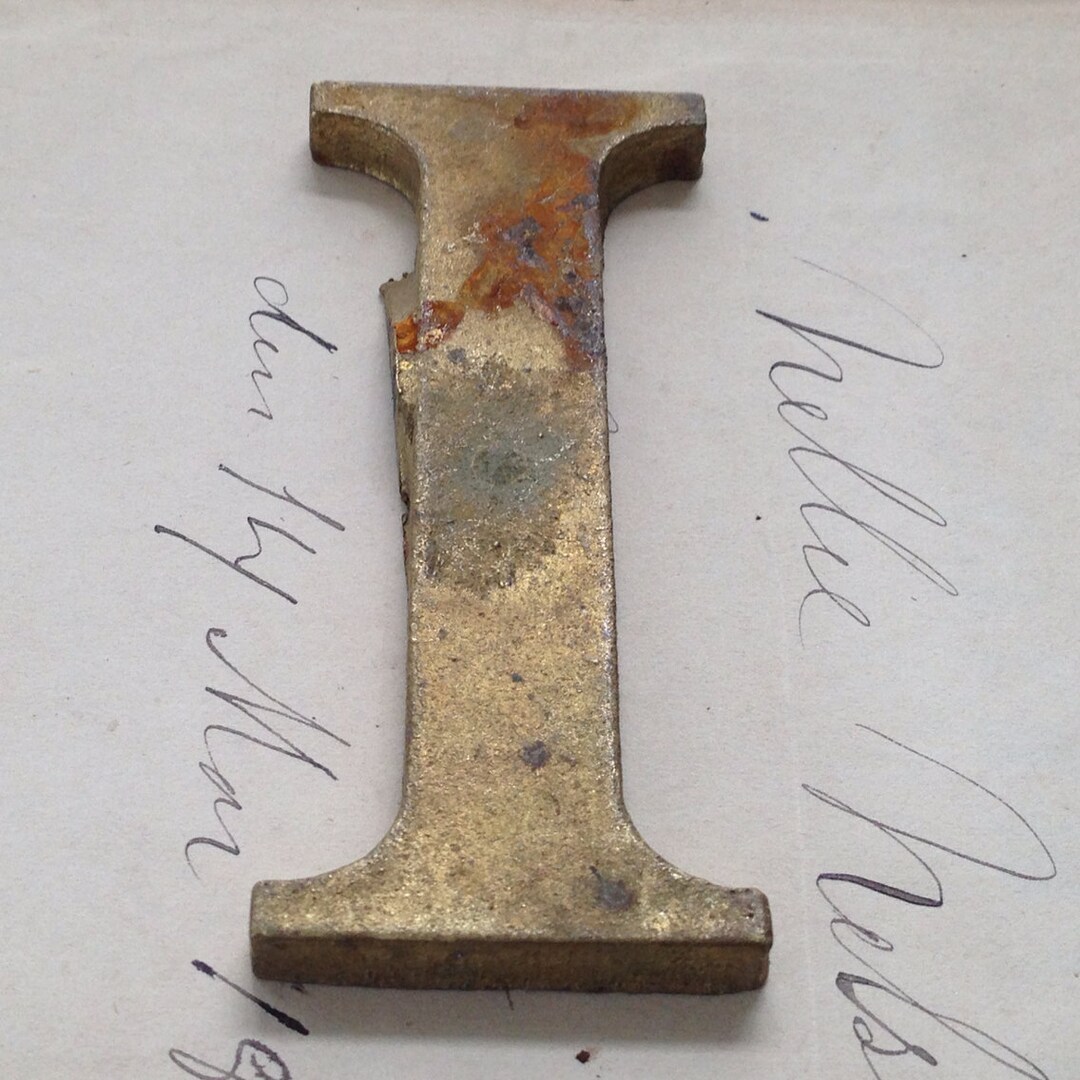 Vintage Letter I, Brass Metal Alphabet Typography - Etsy