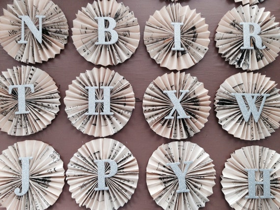 Alphabet Letters and Music Sheet Paper Pinwheels | Etsy