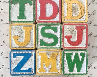 Old Wood Alphabet Blocks - Etsy