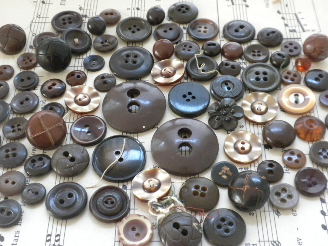 Vintage Brown Buttons Collection - Etsy