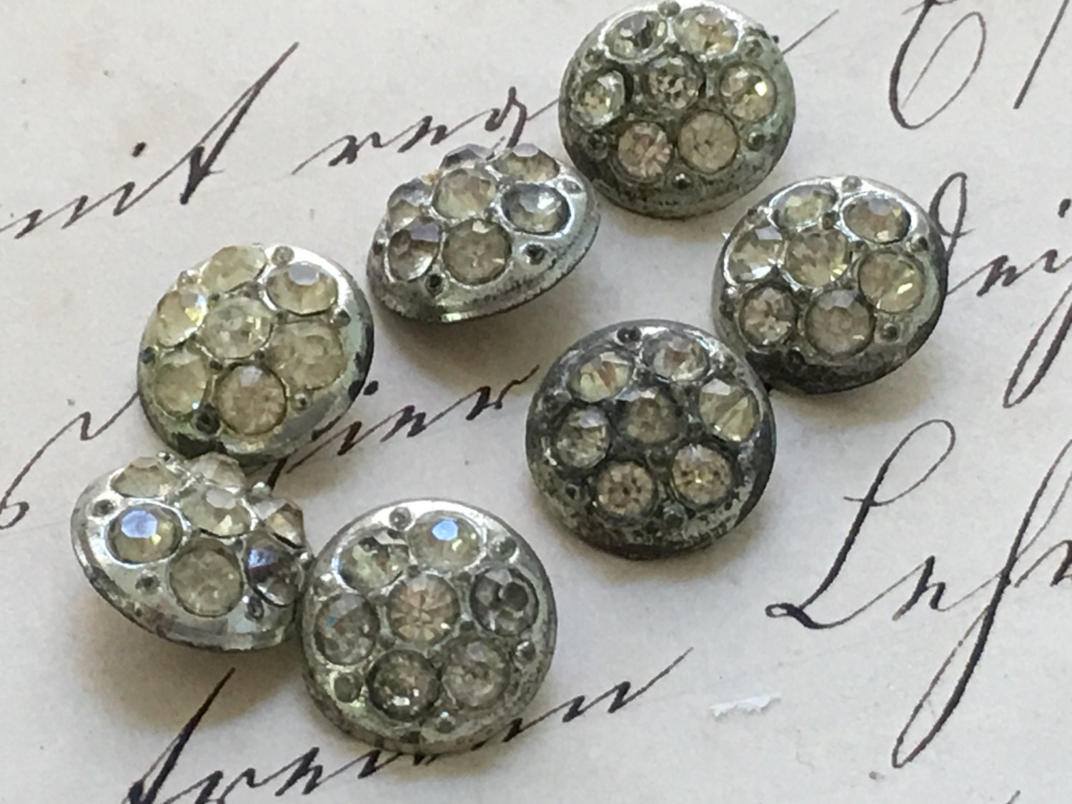 Vintage Estate Pot Metal Bling Buttons - Etsy