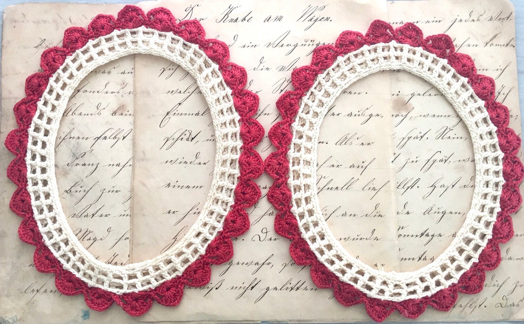 Vintage Crocheted Doily Edging Trim Pair - Etsy