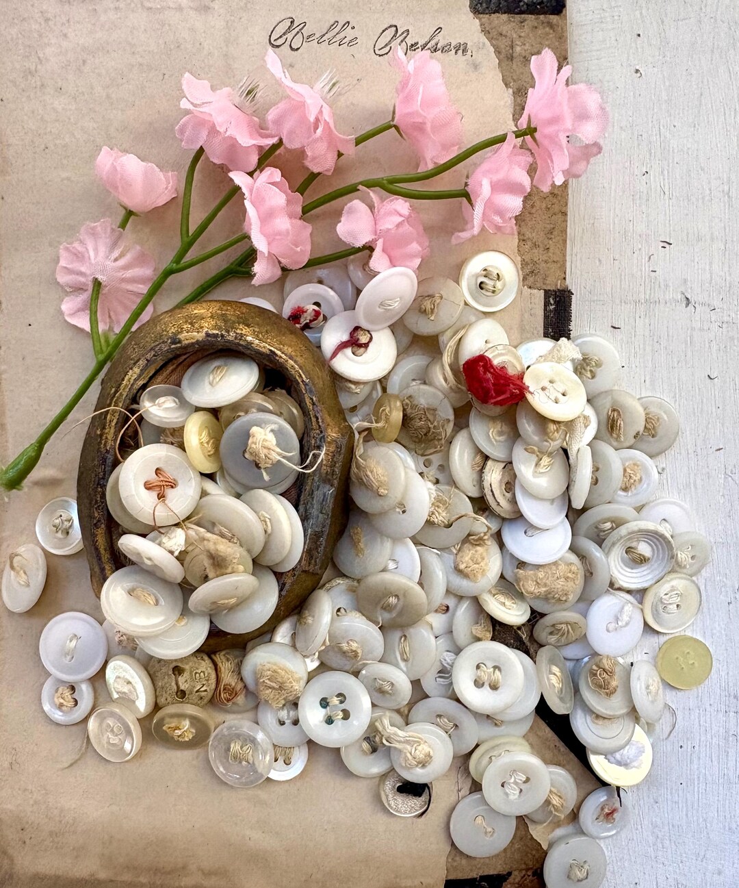 Vintage White Threaded Buttons, 73 Buttons - Etsy