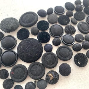 Midnight Black Fabric Covered Buttons - Etsy