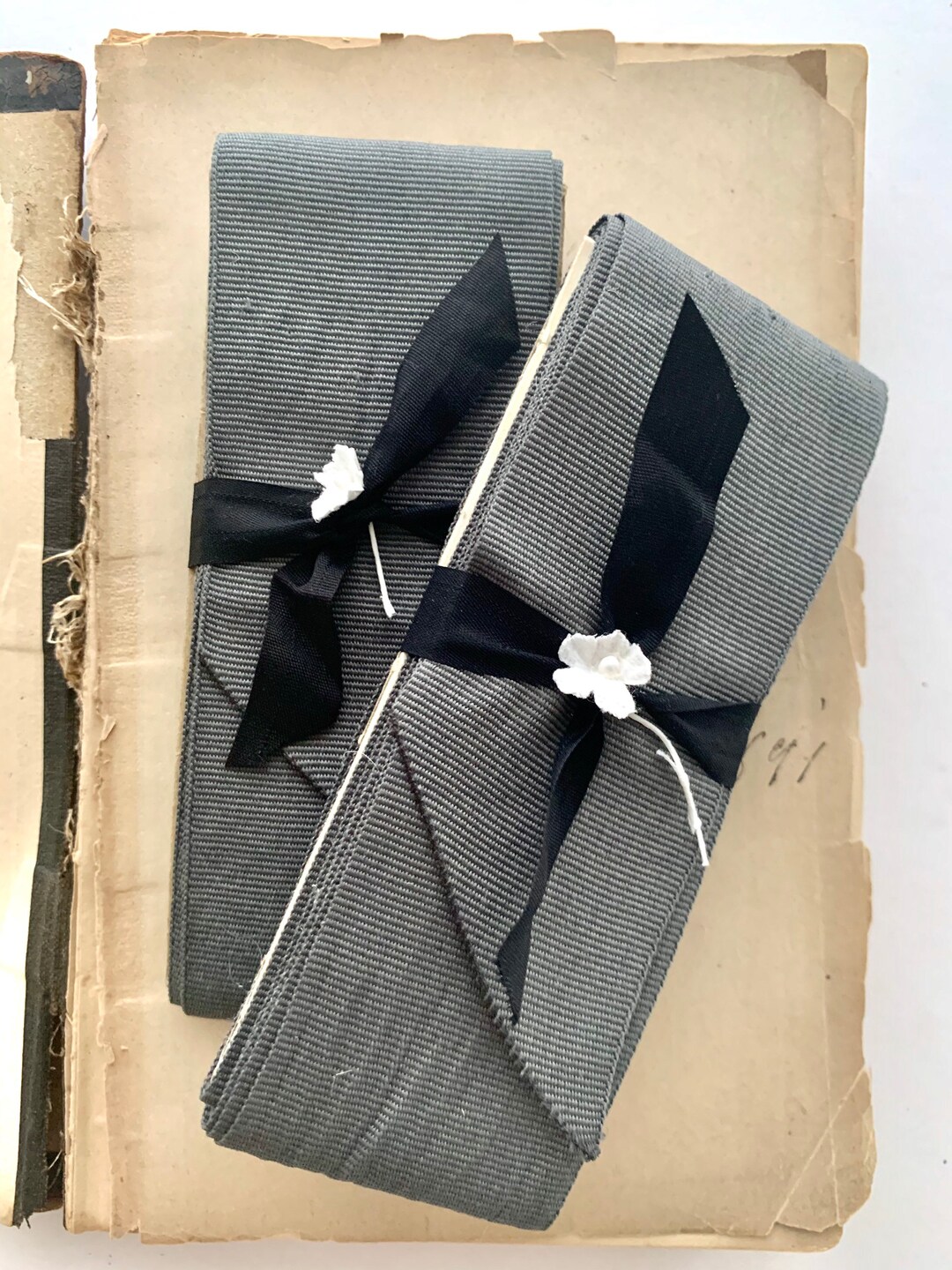 Salvaged Gray Grosgrain Ribbon - Etsy