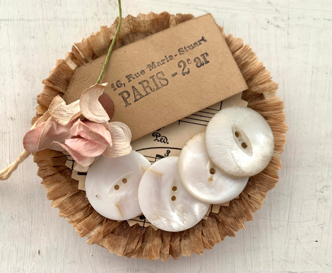 Vintage Mother of Pearl Coat Buttons, 4 Oversized MOP Shells Buttons - Etsy