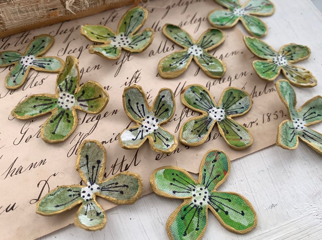 Paper Mache Flowers, Watercolor Painted Marseille Garden Series ...