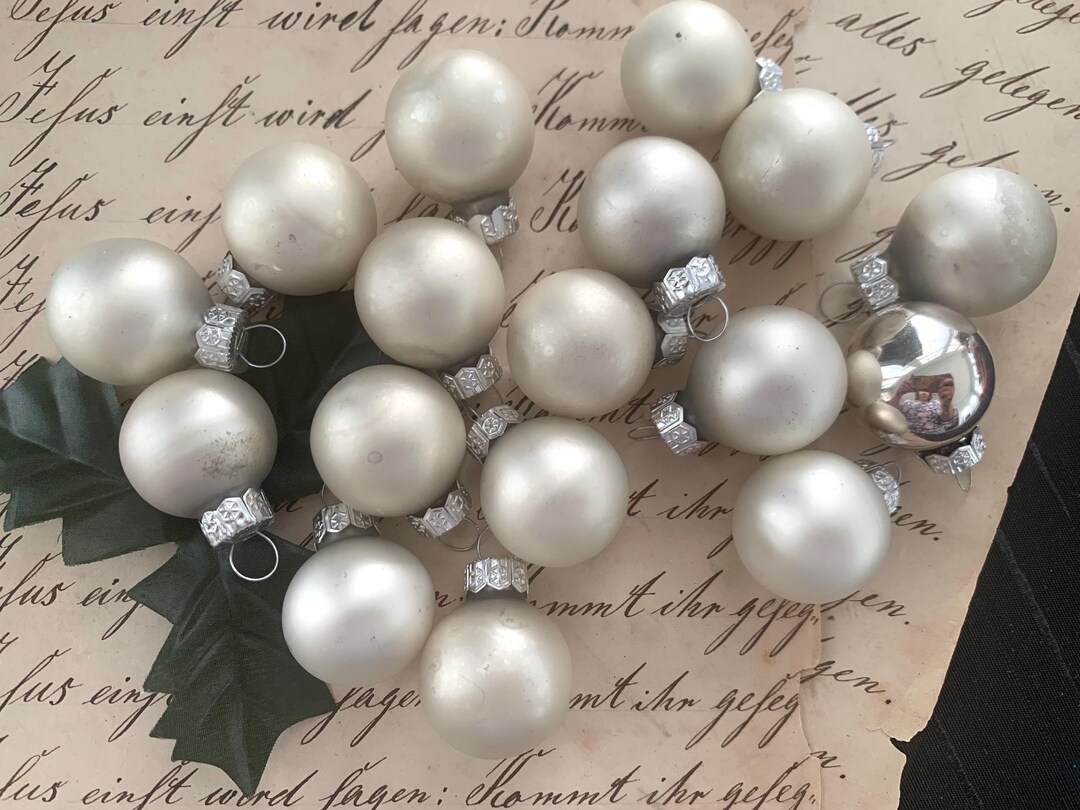 Vintage Pearly White Mini Ball Ornaments - Etsy