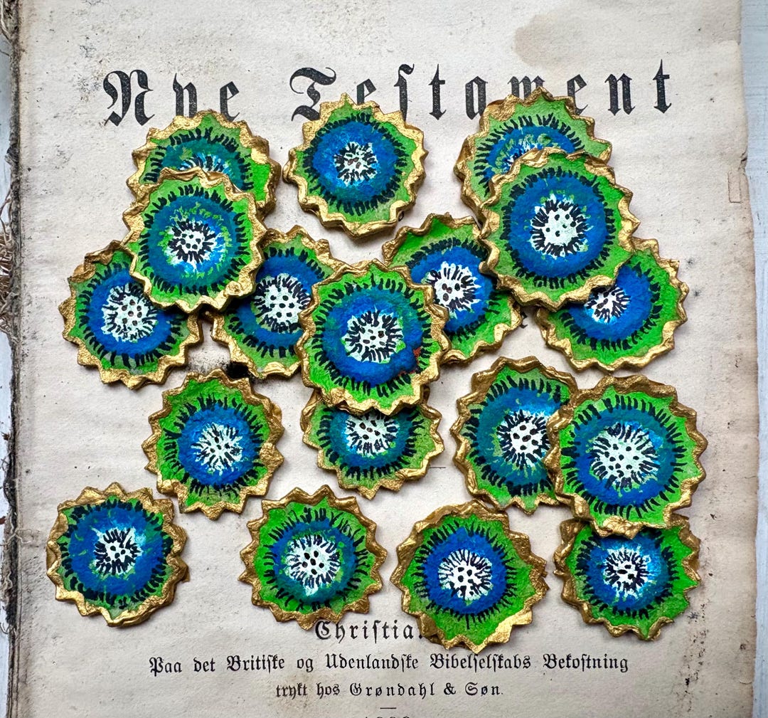 Florentine Gold Coins, Handcrafted Paper Mache Floral Coins, Giotto ...