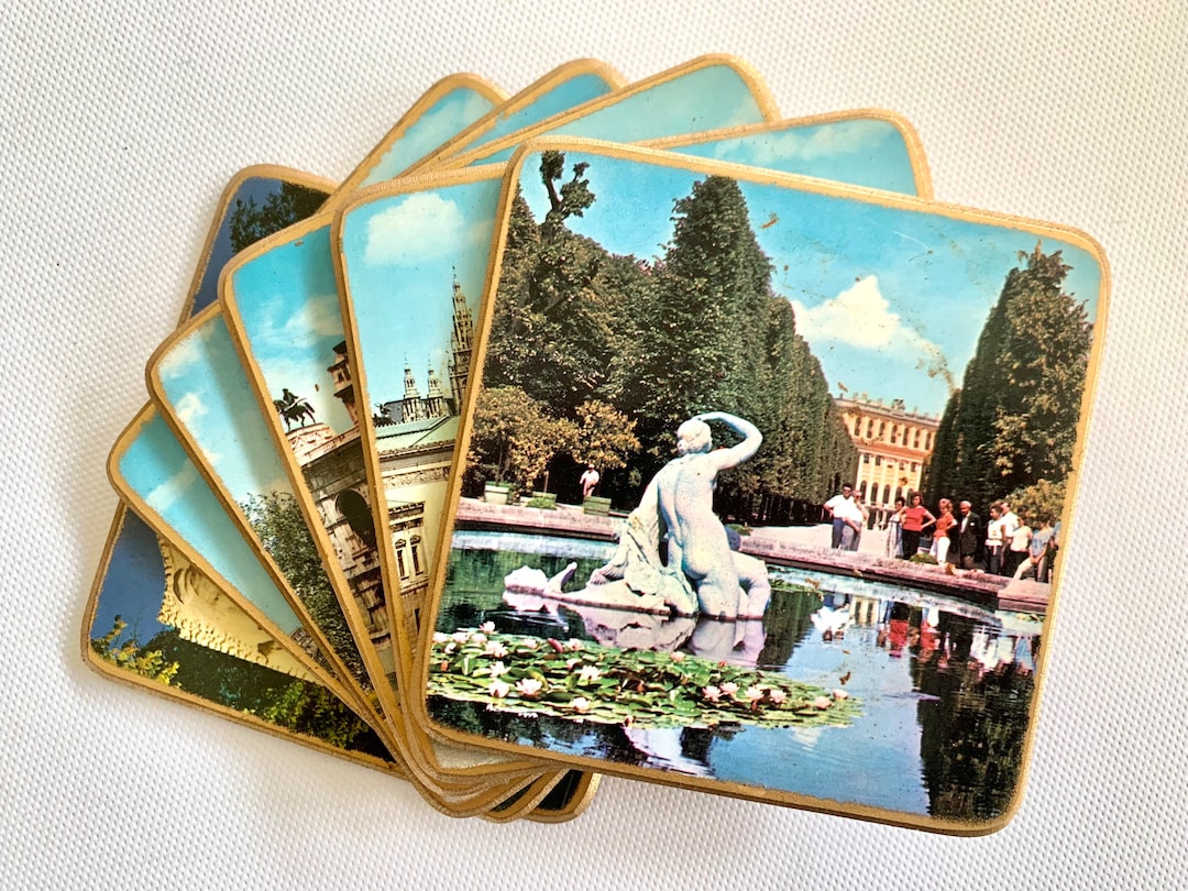 Vintage Coasters, European Landmarks Set of 6 - Etsy