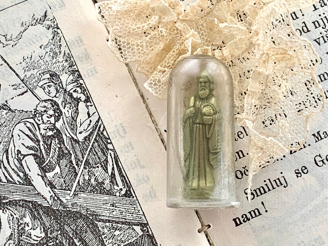 Vintage Religious Medal Under Cloche - Etsy
