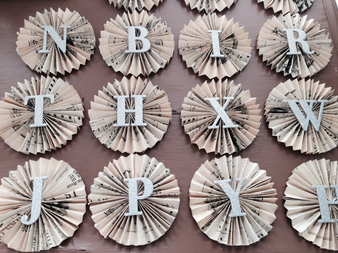 Alphabet Letters and Music Sheet Paper Pinwheels - Etsy
