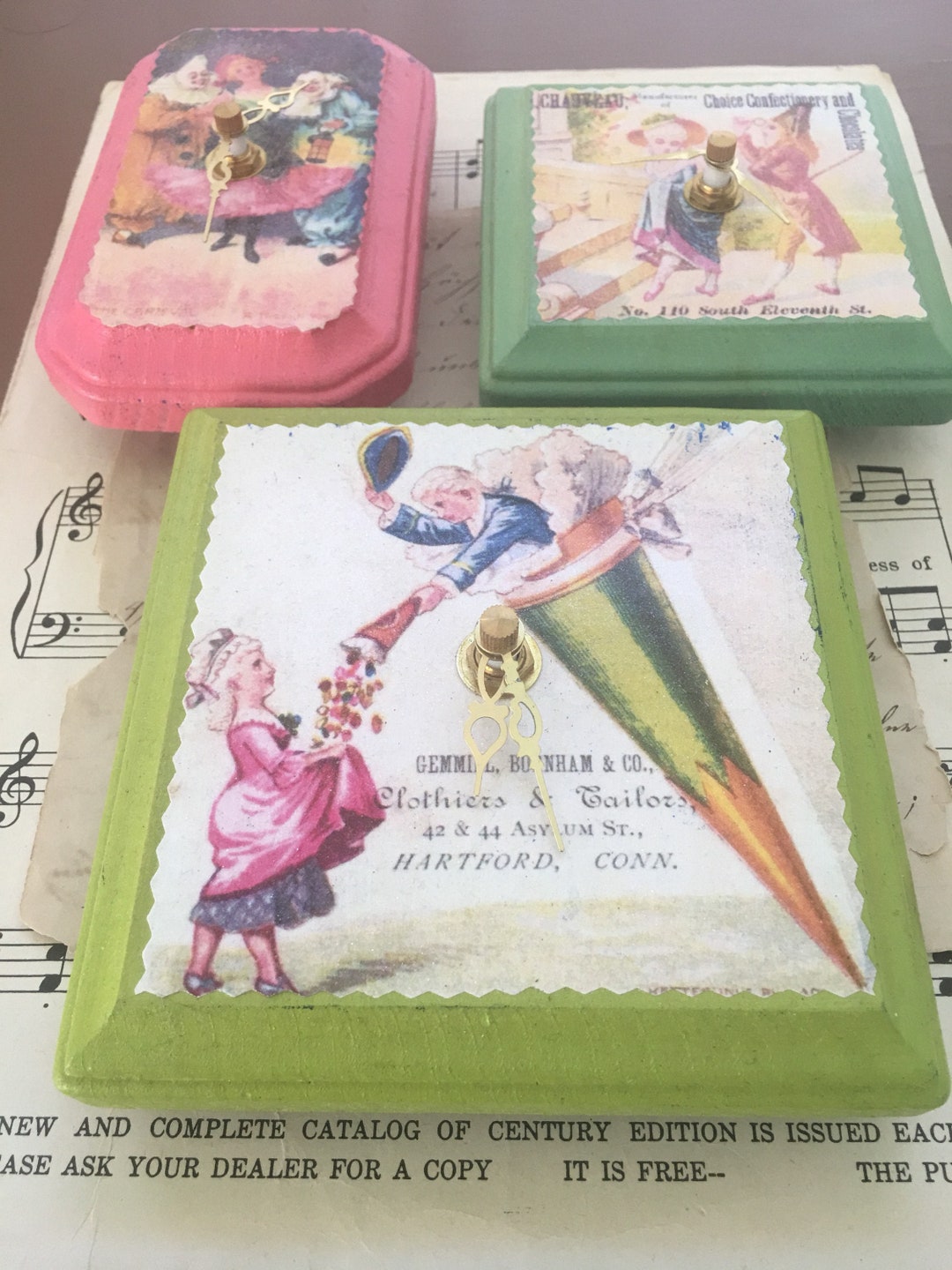 Candy Label Wood Clocks, Handmade Battery Operated Clock - Etsy