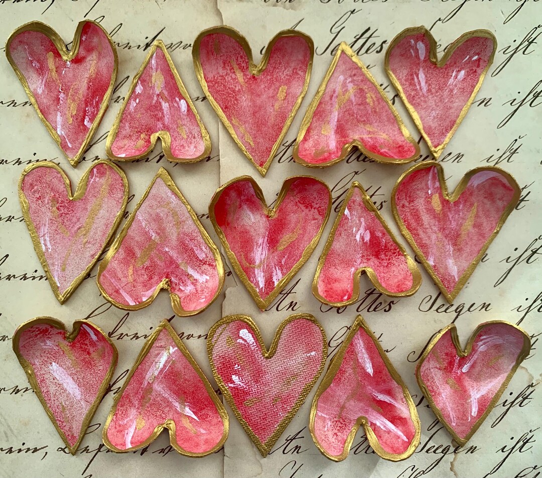 Marbled Paper Heart Cutouts - Etsy