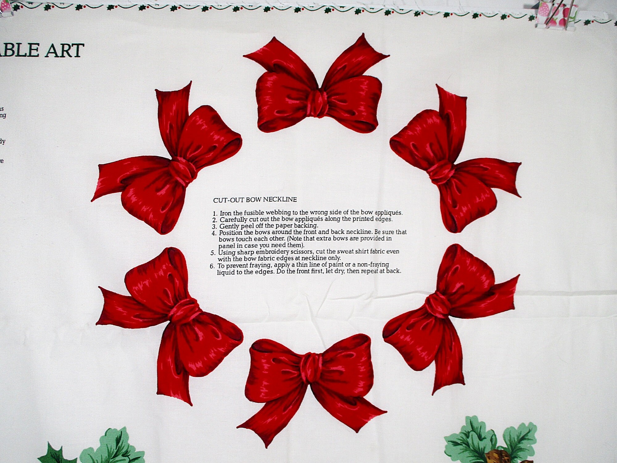 Vintage Cut N Sew Applique Panel Christmas Greenery Wearable - Etsy