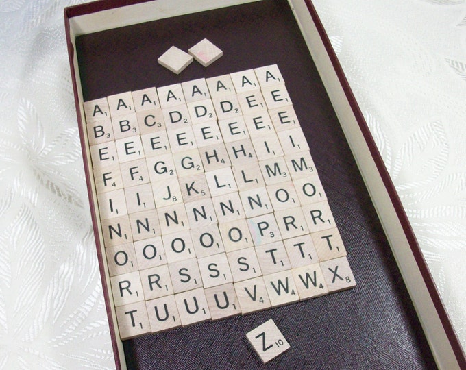 75 Wood Scrabble Tiles Letters Unfinished Craft Supply - Etsy