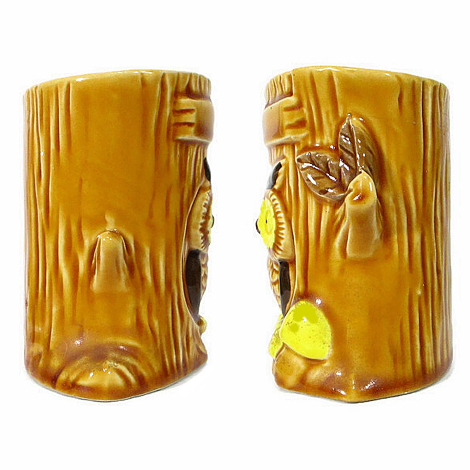 Vintage Bank Ceramic Classic 1970s OWL Tree Stump Yellow Mushrooms ...