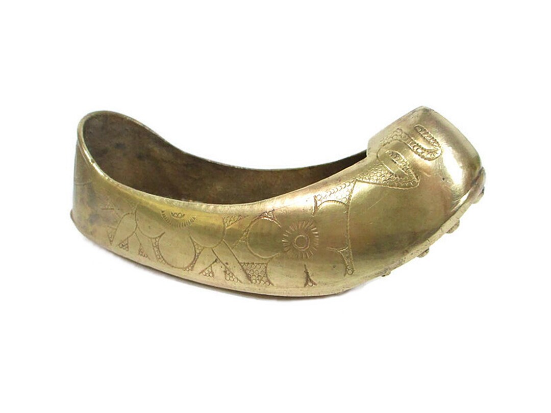Vintage Solid Brass Etched Aladdin Slipper Large Shoe Ash Tray Trinket ...