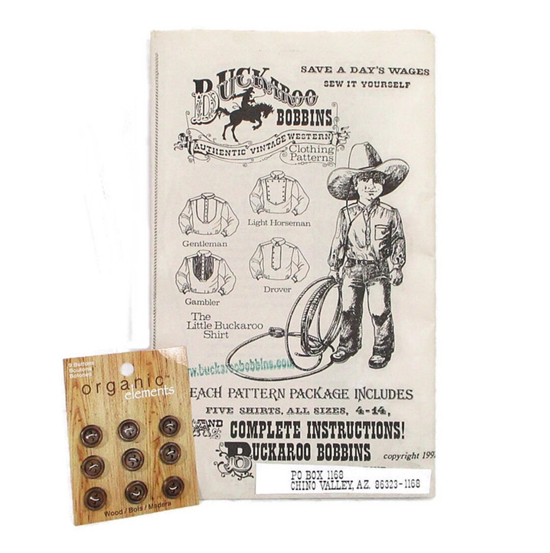 1992 Vintage Western Clothing Pattern Authentic 5 Shirts 4 14 Little ...