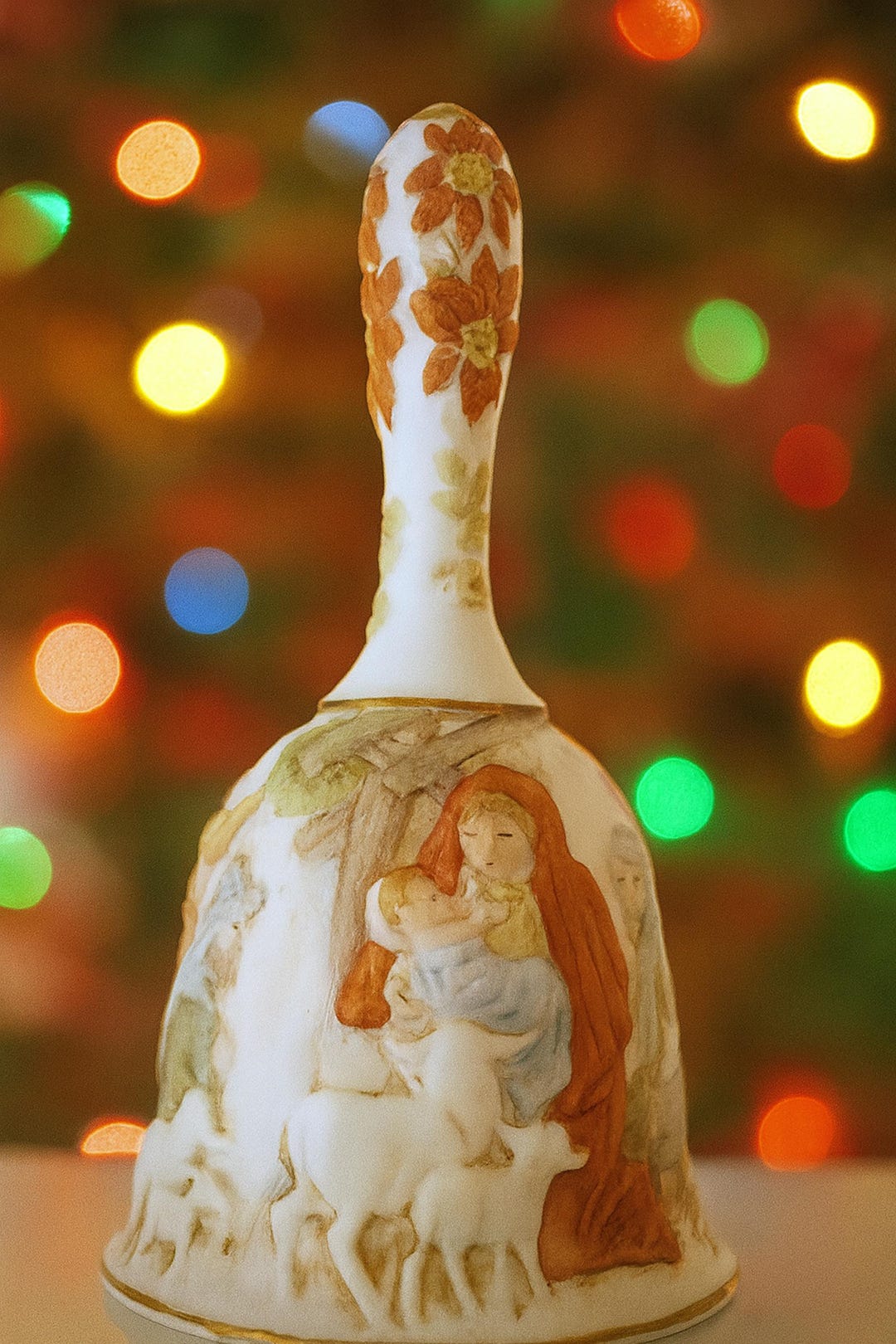 1986 Vintage Lefton Christmas Hand Bell Spirit of Bethlehem Nativity ...