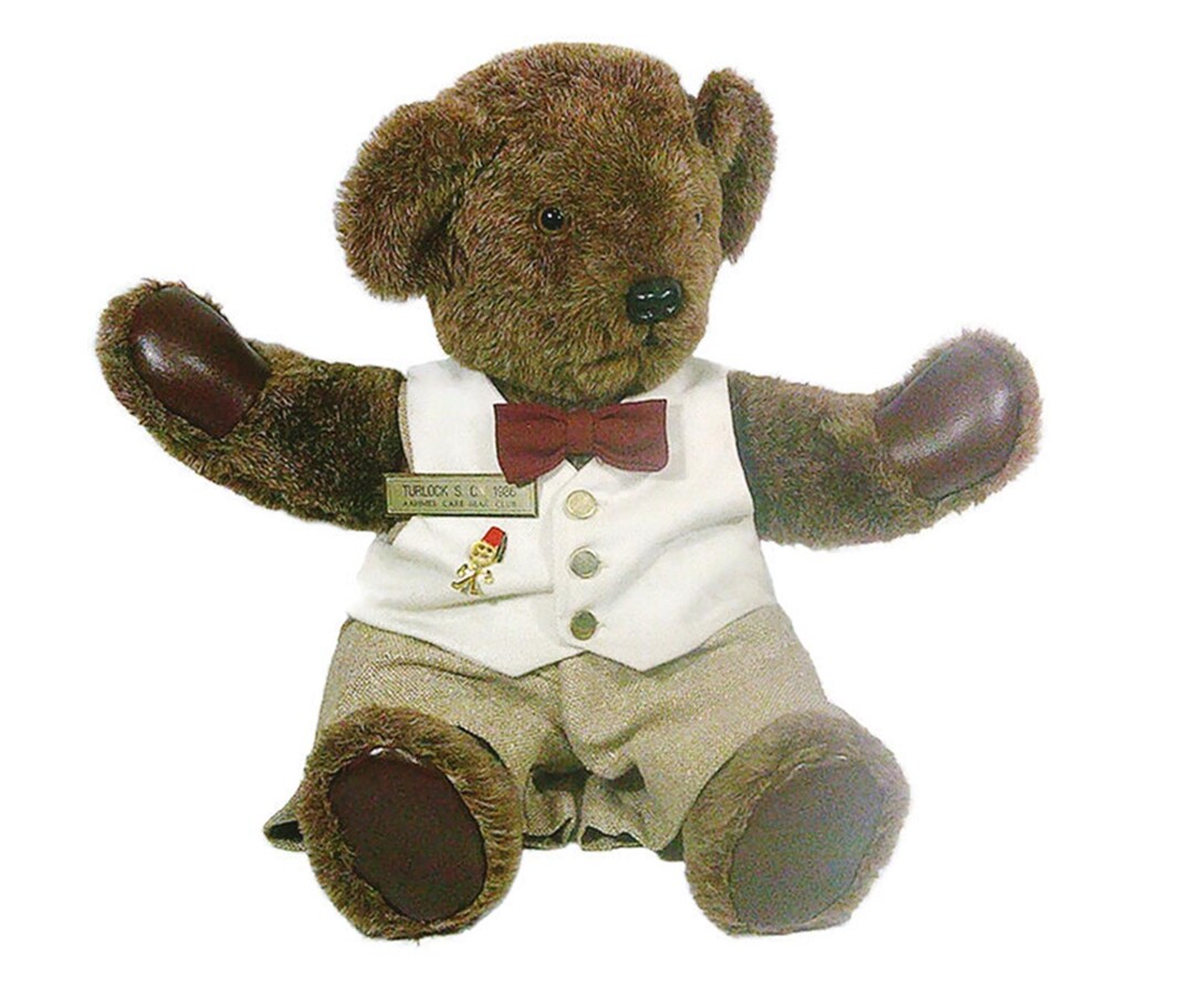 1980s Vintage Teddy Bear Turlock Shriner Care Bear Club Ed. Free Mason ...