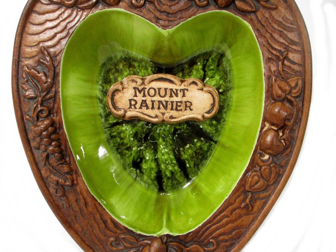 Vintage Mount Rainier TREASURE CRAFT Bowl Trinket Dish Brown Avocado ...