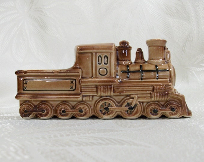 Vintage Planter Train Locomotive Steam Engine Ceramic Coffee Brown - Etsy
