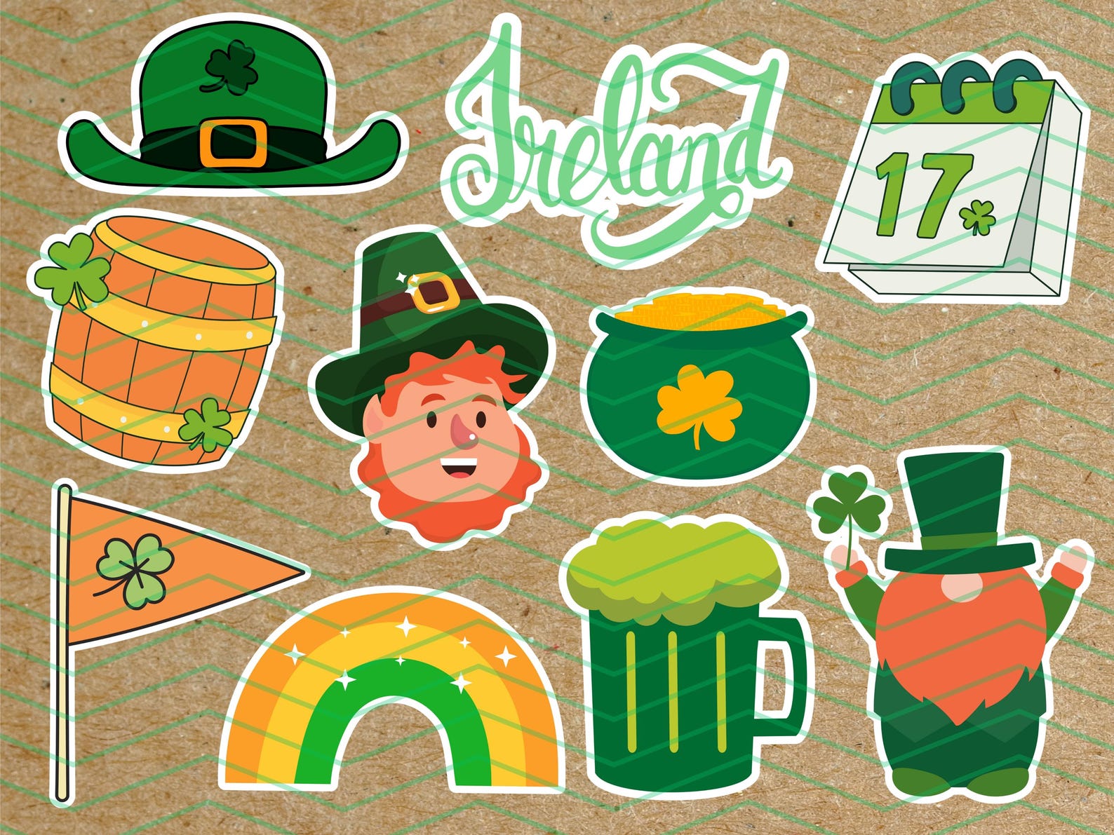 St.patrick's Day 100 Stickers, Digital Stickers,digital Planner, Irish ...