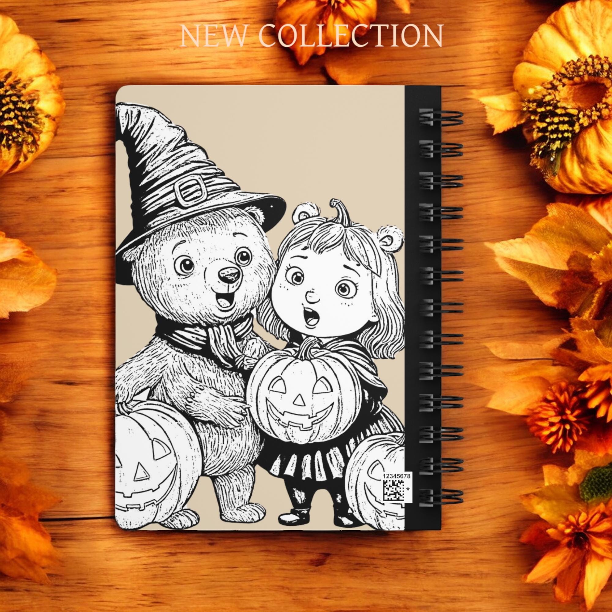 Coloring Book of 20 Pages Drawing Bear Family on Halloween Story Create ...