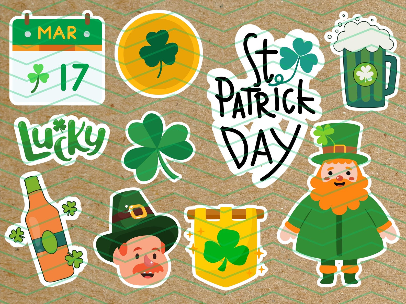 St.patrick's Day 100 Stickers, Digital Stickers,digital Planner, Irish ...