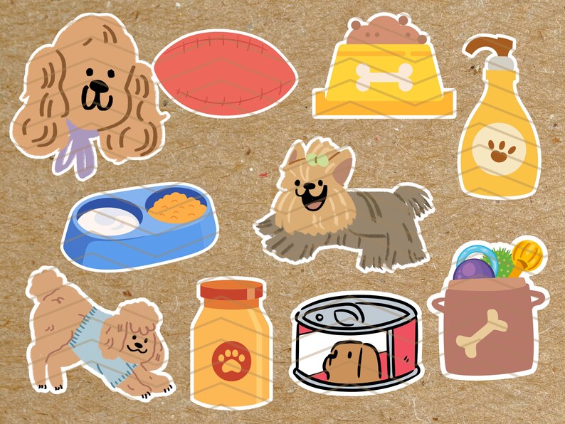 Dog Lover 100 Stickers Clipart,kawaii Dog,digital Stickers,cute Puppy ...