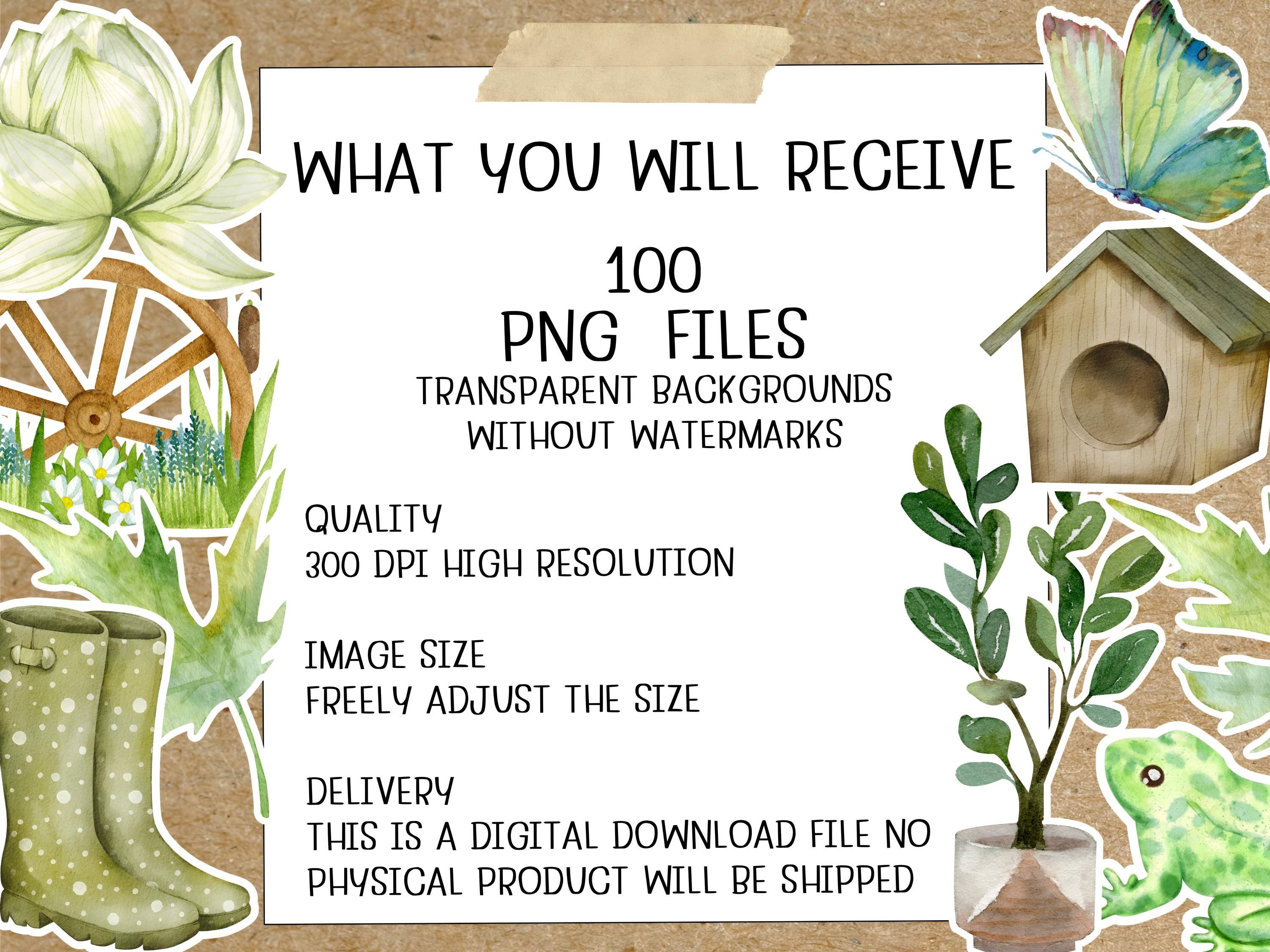 Spring 100 Stickers Clipart,watercolor Stickers,sweet Spring,spring Png ...