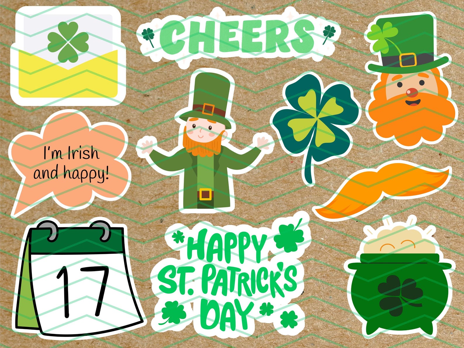 St.patrick's Day 100 Stickers, Digital Stickers,digital Planner, Irish ...