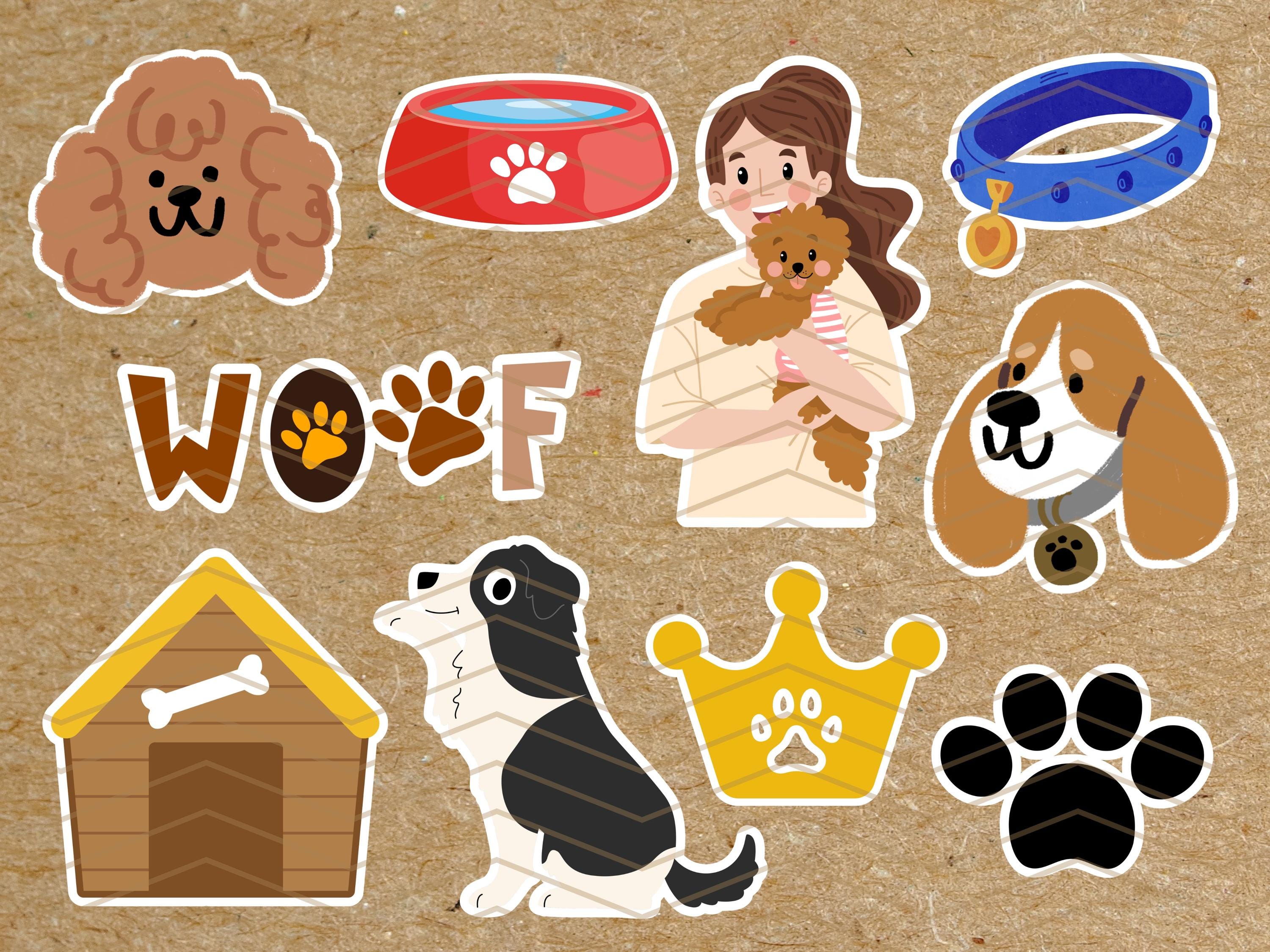 Dog Lover 100 Stickers Clipart,kawaii Dog,digital Stickers,cute Puppy ...