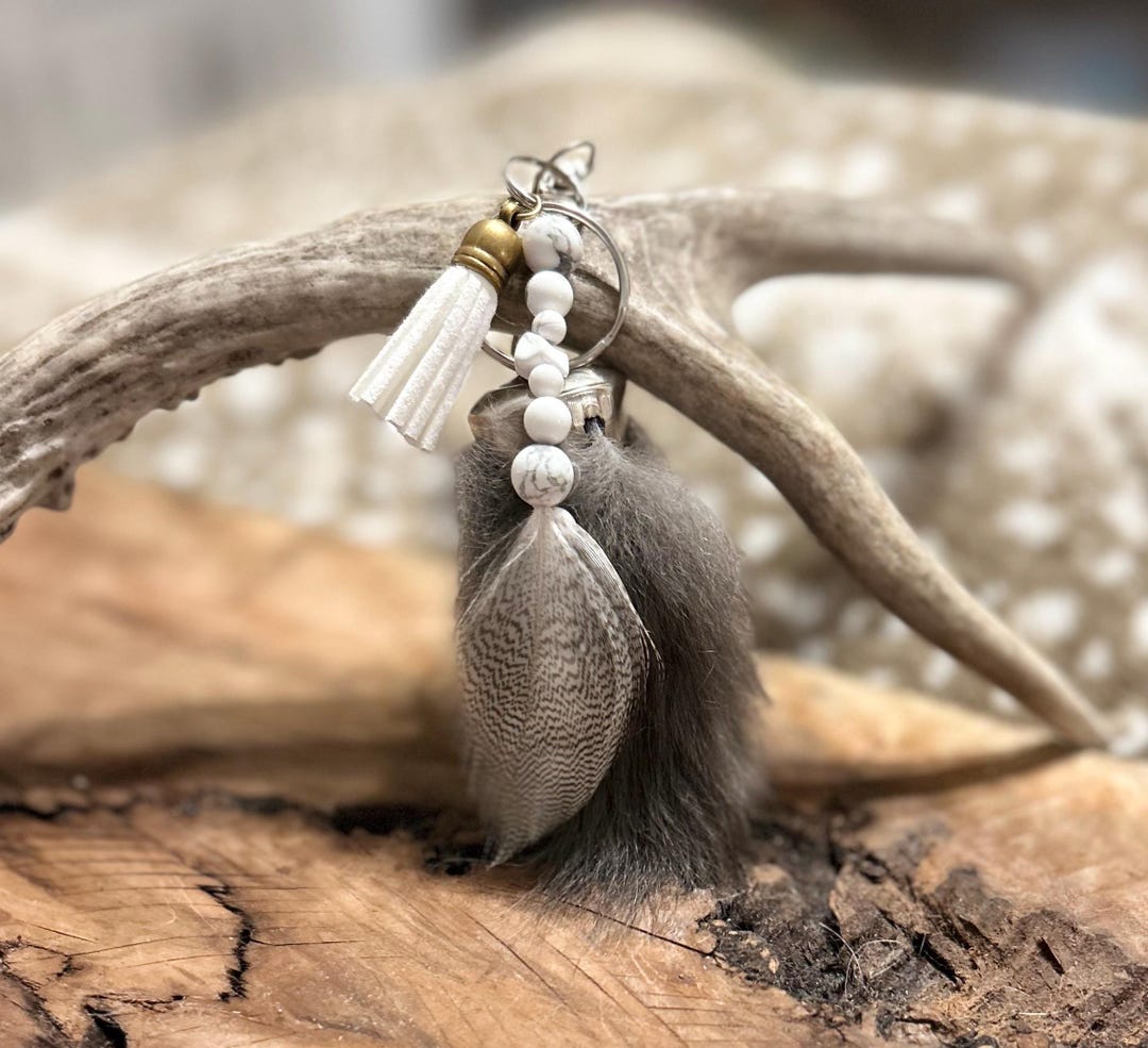 Rabbit Tail Keychain - Etsy