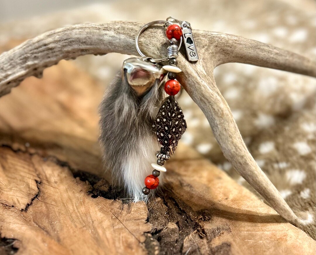 Rabbit Tail Keychain - Etsy