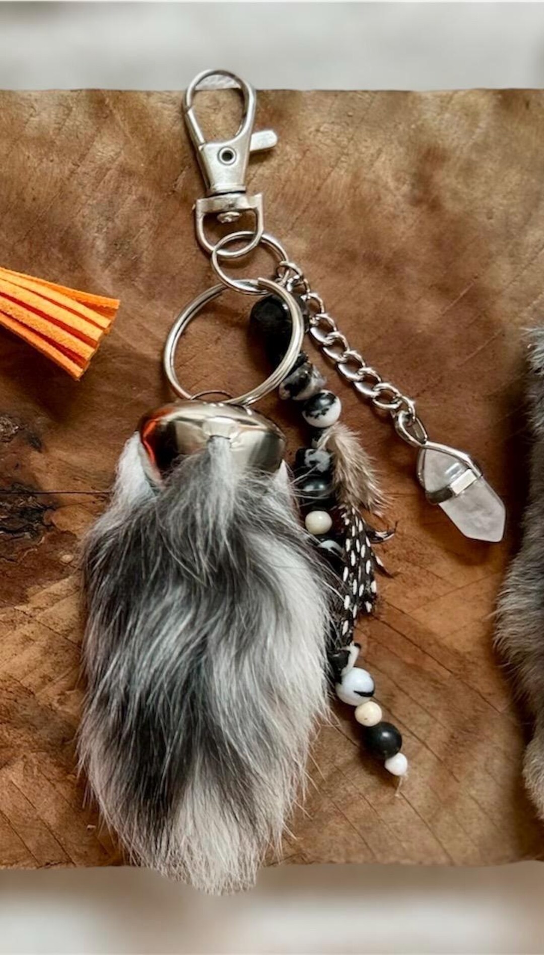 Rabbit Tail Keychain - Etsy