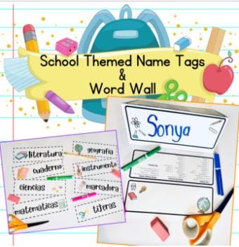 Back to School Spanish Name Tags - Etsy