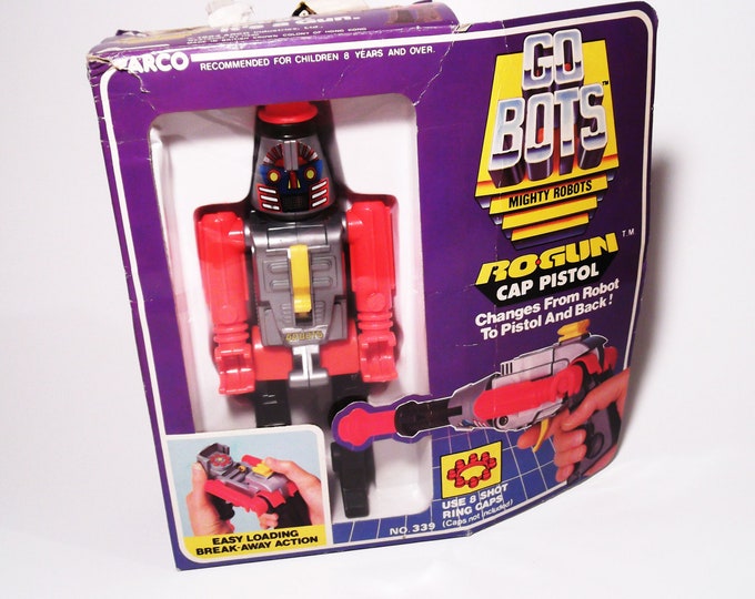 Vintage Go Bots Ro Gun Cap Pistol Robot W Box 1980s Toy 1984 Gobots ...