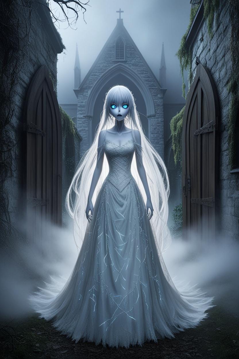 Digital Art Dark Anime Ghost Bride - Hauntingly Beautiful | Halloween ...