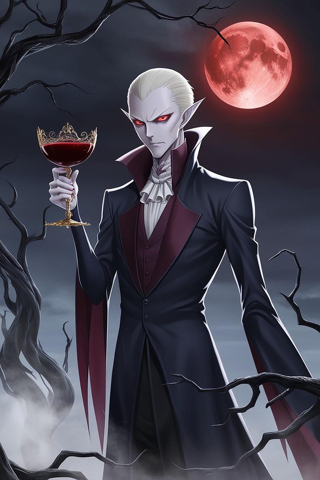 Digital Art Dark Anime Vampire - Elegant and Powerful | Vampire Image ...