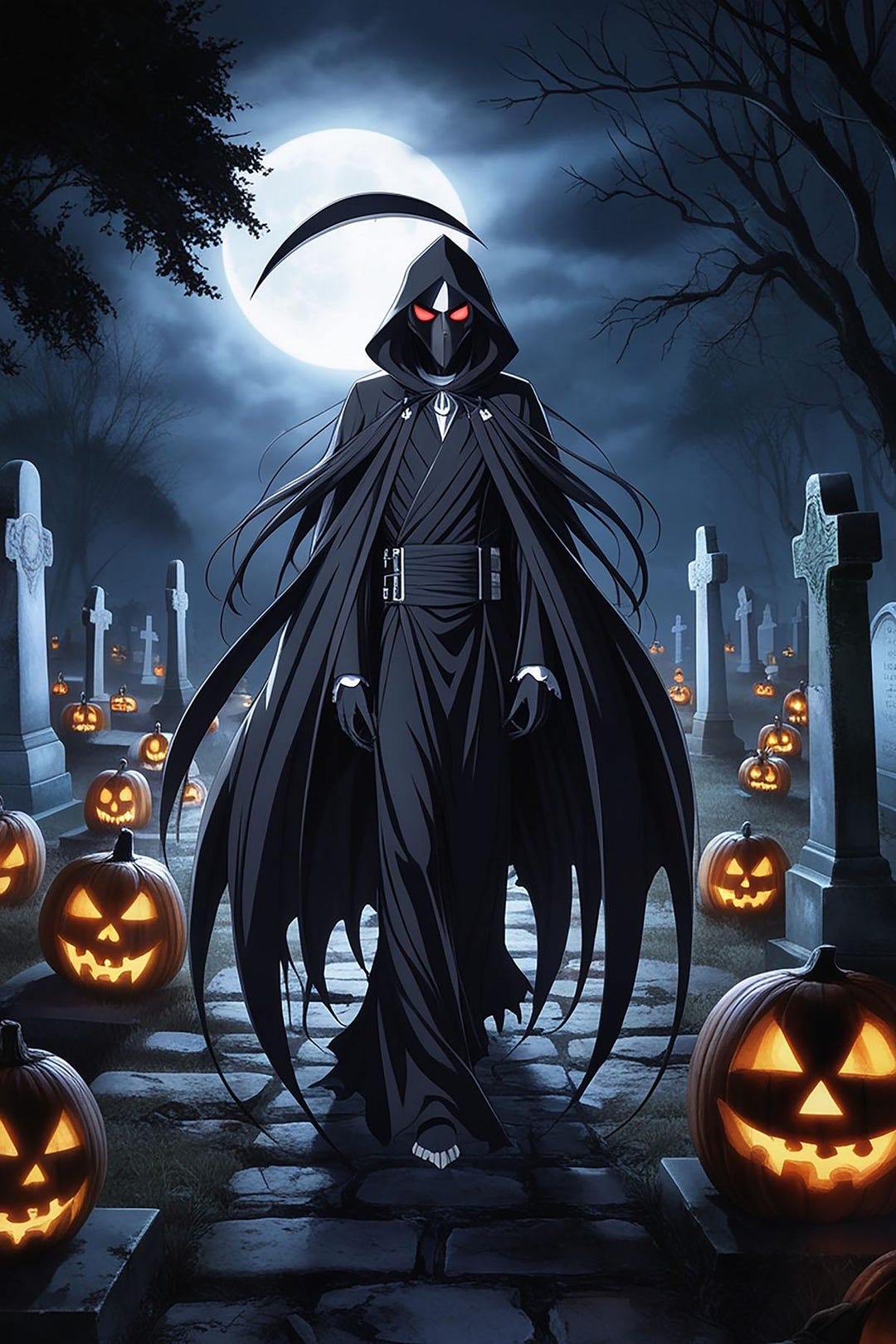 Dark Anime Reaper - Grim and Powerful Digital Art | Reaper Illustration ...