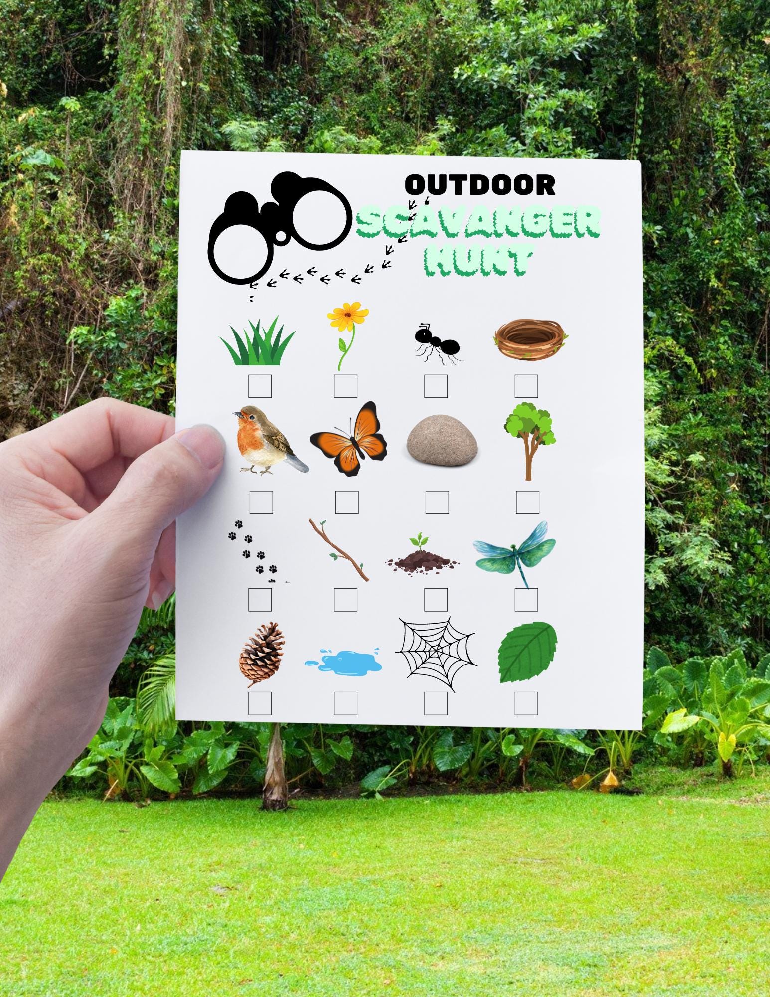 Outdoor Scavenger Hunt Printable for Kids - (1 Pages) Fun Nature ...