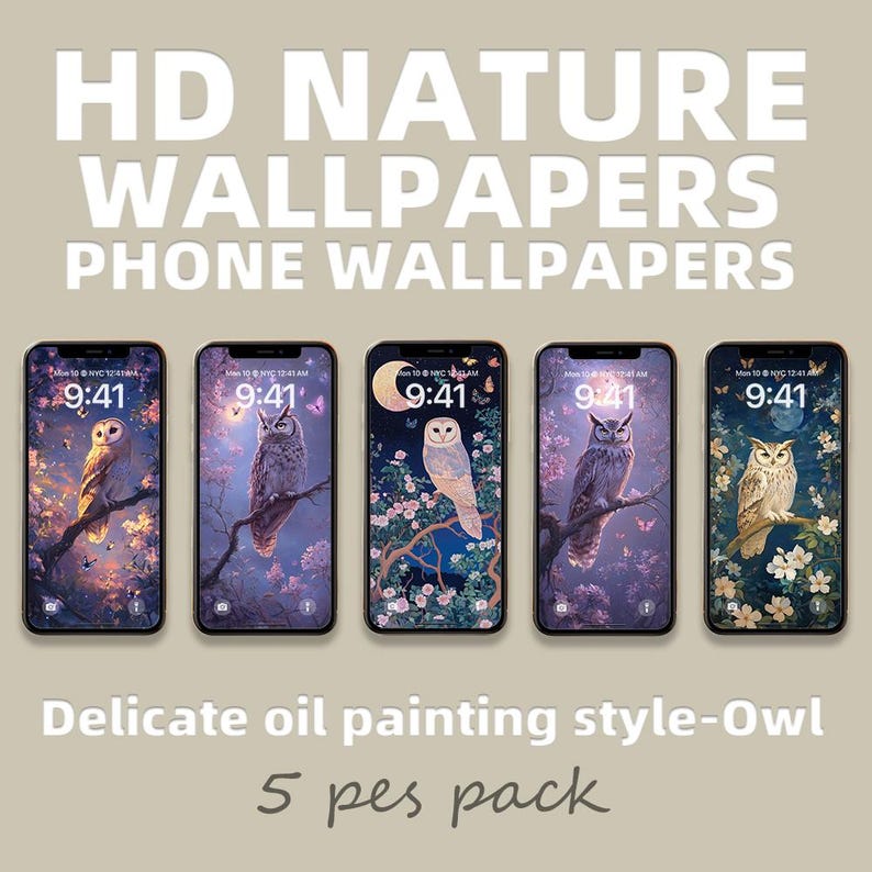 High-resolution Owl Wallpaper With an Oil Painting Texture for Ios 16 ...