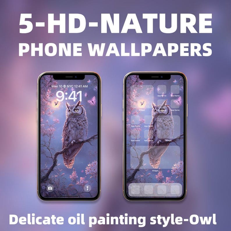 High-resolution Owl Wallpaper With an Oil Painting Texture for Ios 16 ...