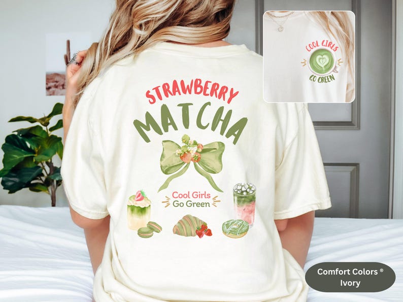 Strawberry Matcha Shirt Green Tea Lover Gift Matcha Latte Gift Barista ...